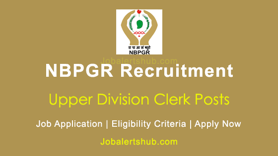 NBPGR Upper Division Clerk 2023 Job Notification