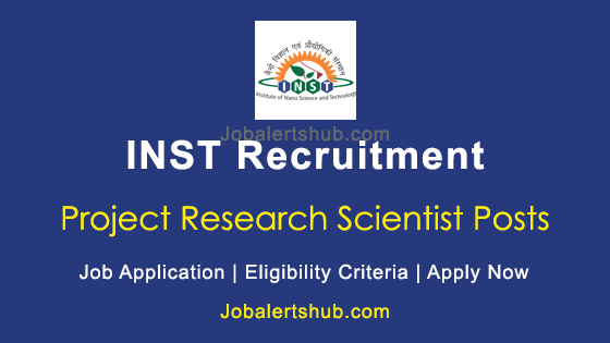 INST Project Research Scientist 2026 Job Notification