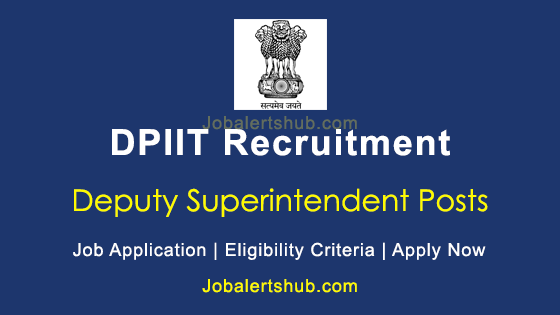 DPIIT Deputy Superintendent 2024 Job Notification