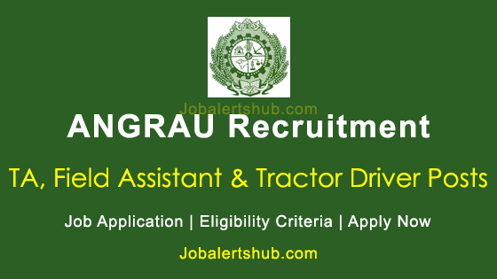 ANGRAU TA, Field Assistant and Tractor Driver 2025 Job Notification