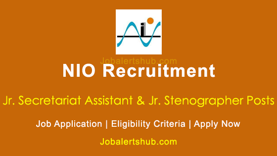 NIO Goa Junior Secretariat Assistant & Junior Stenographer 2025 Job ...