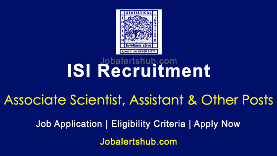 Indian Statistical Institute Associate Scientist, Assistant & Others ...